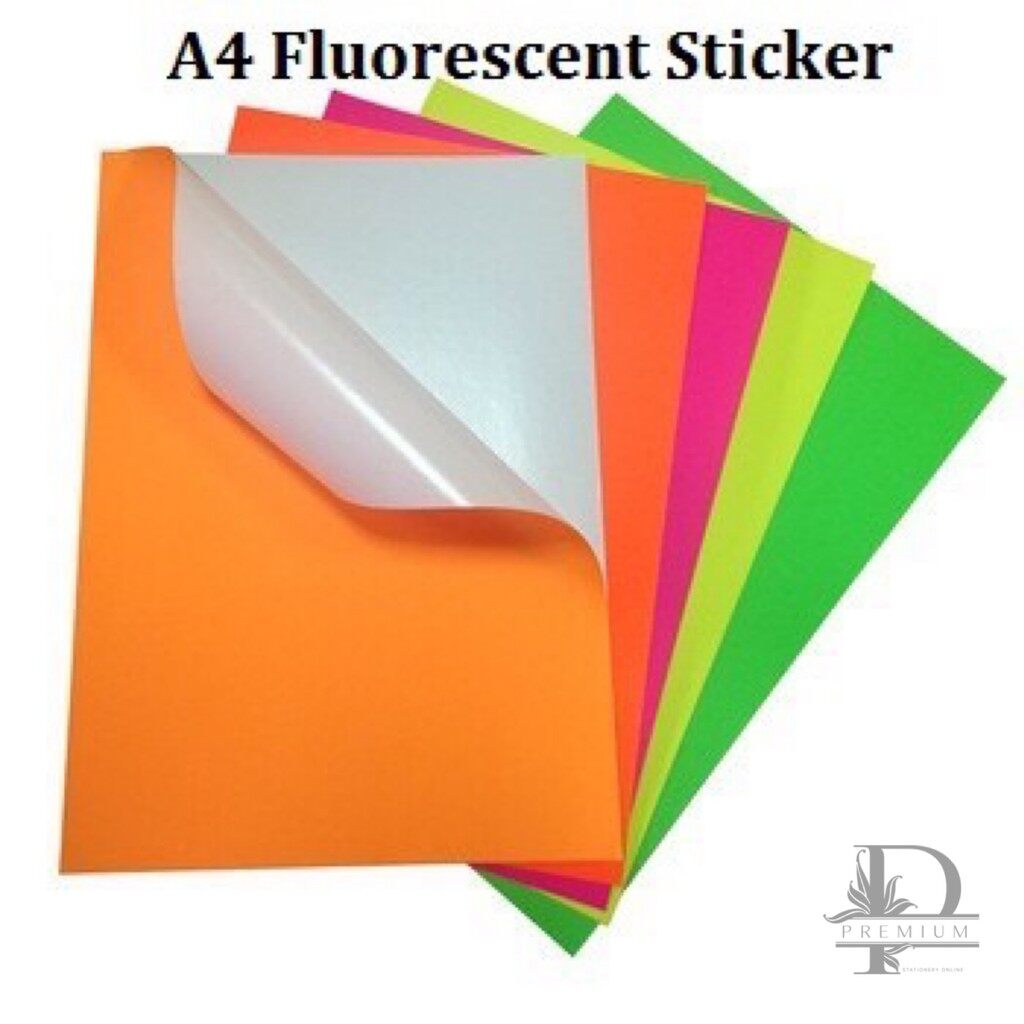 A4 Fluorescent Sticker / A4 Sticker / A4 White Sticker / Kertas Sticker ...