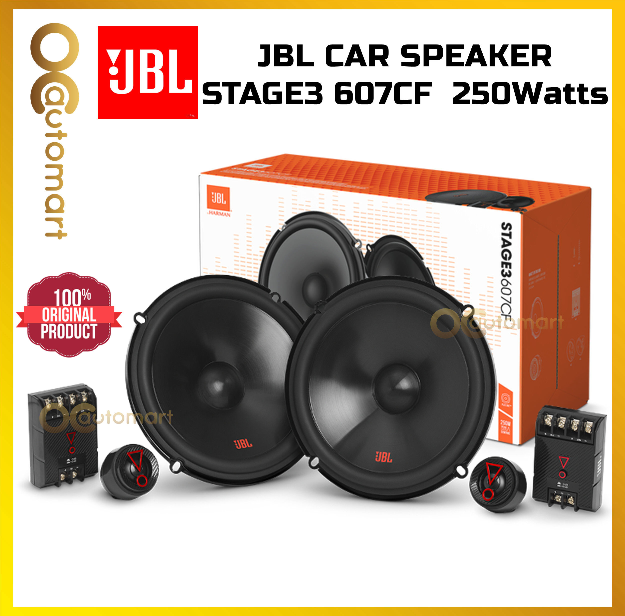 JBL Stage3 607CF 6.5 Inch 2Way Component Set Speaker Without Grille Car ...