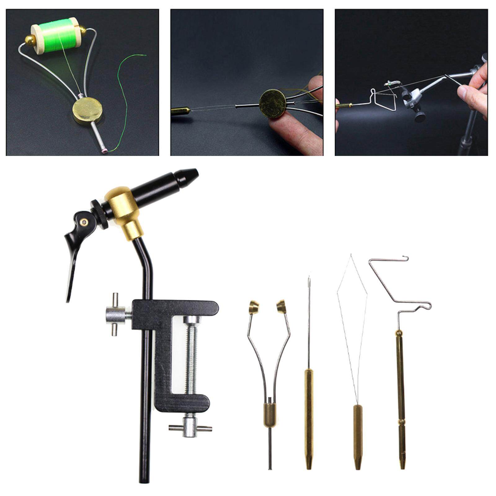 Daywolf Fly Tying Vise พร้อม C Clamps ทองเหลืองโรตารี่ Fly Fishing Hook ...