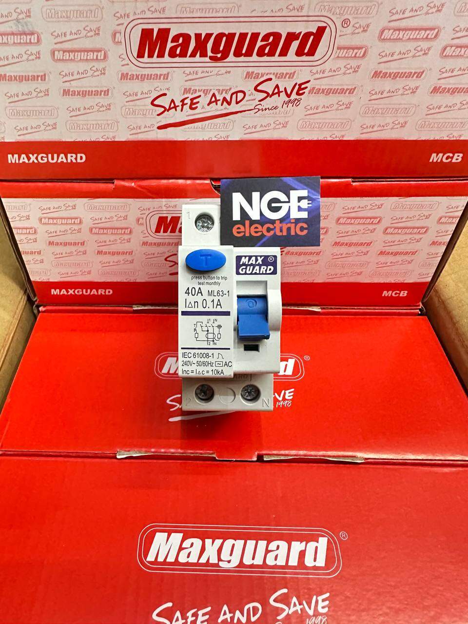 MAXGUARD 40A/ 63A 2Pole 100mA / 0.1A RCCB (ELCB) | Lazada
