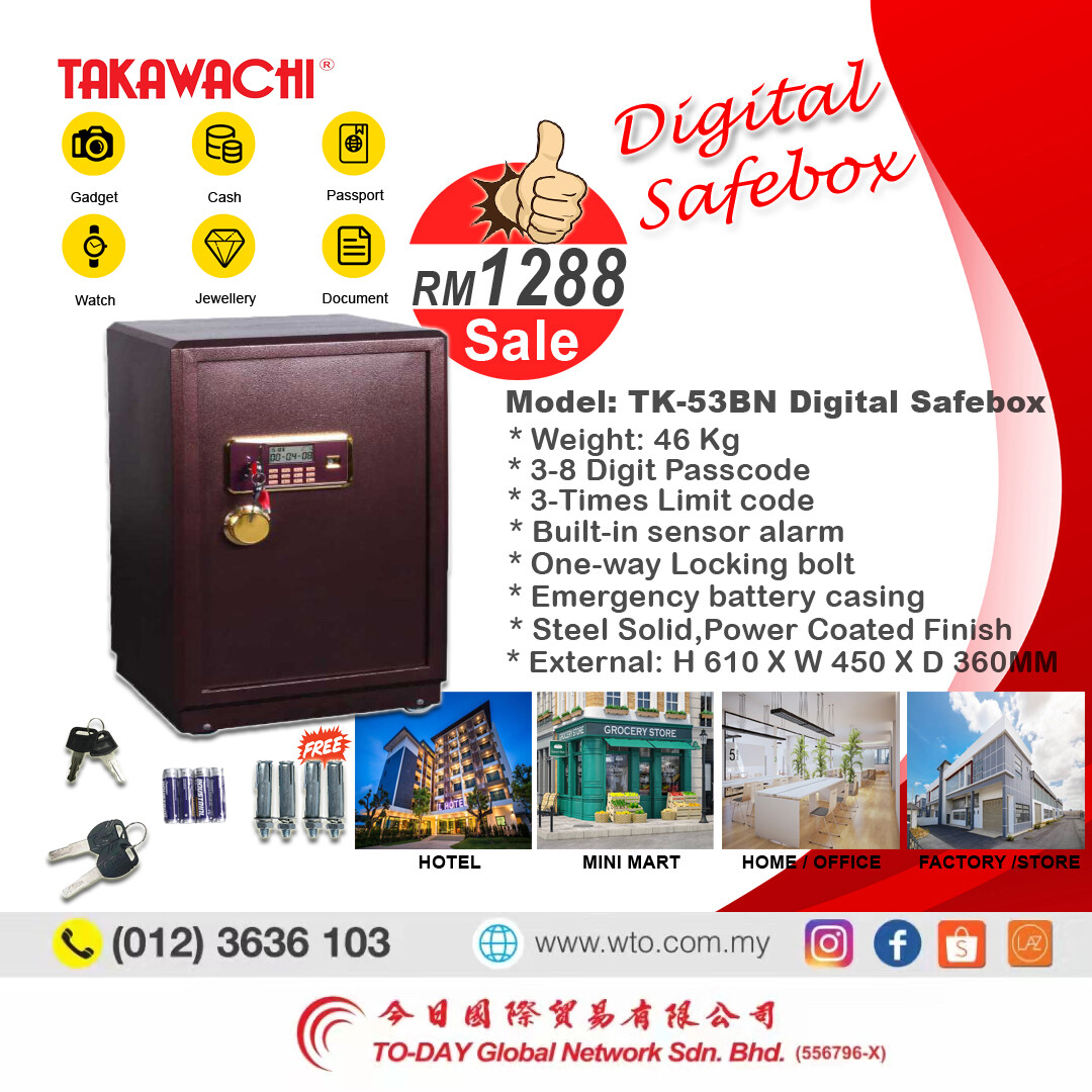 Takawachi Home/ Office Furniture Digital Safety Safebox TK-53BN | Lazada