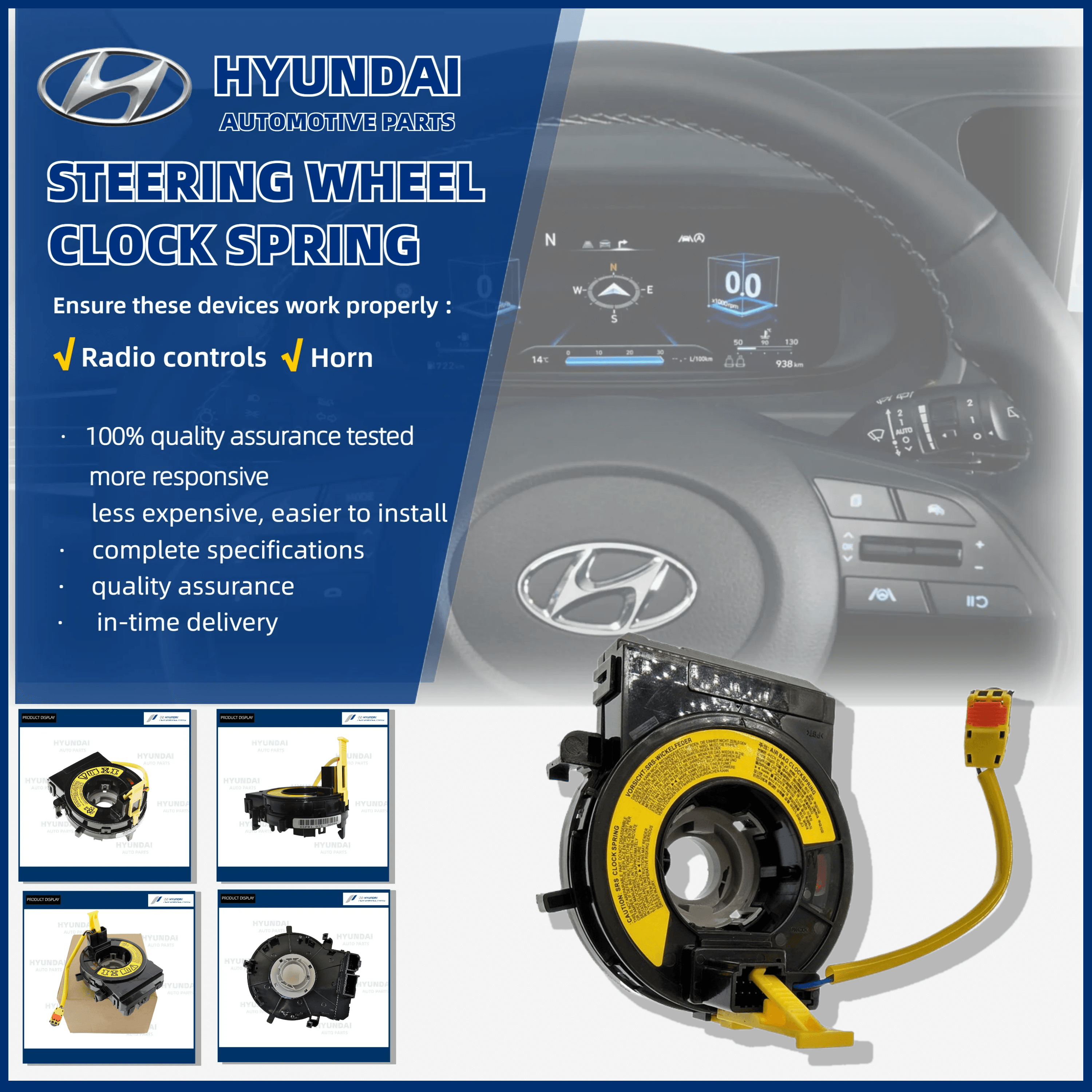 HYUNDAI STEERING WHEEL COIL SPRING SANTA FE SUV 2012-2021 STEERING ...