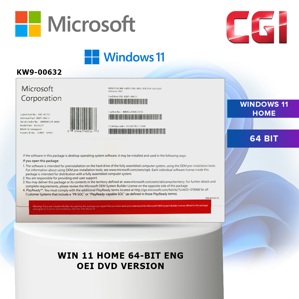 Microsoft Windows 11 Home English 64-bit - DVD Version (KW9-00632) | Lazada