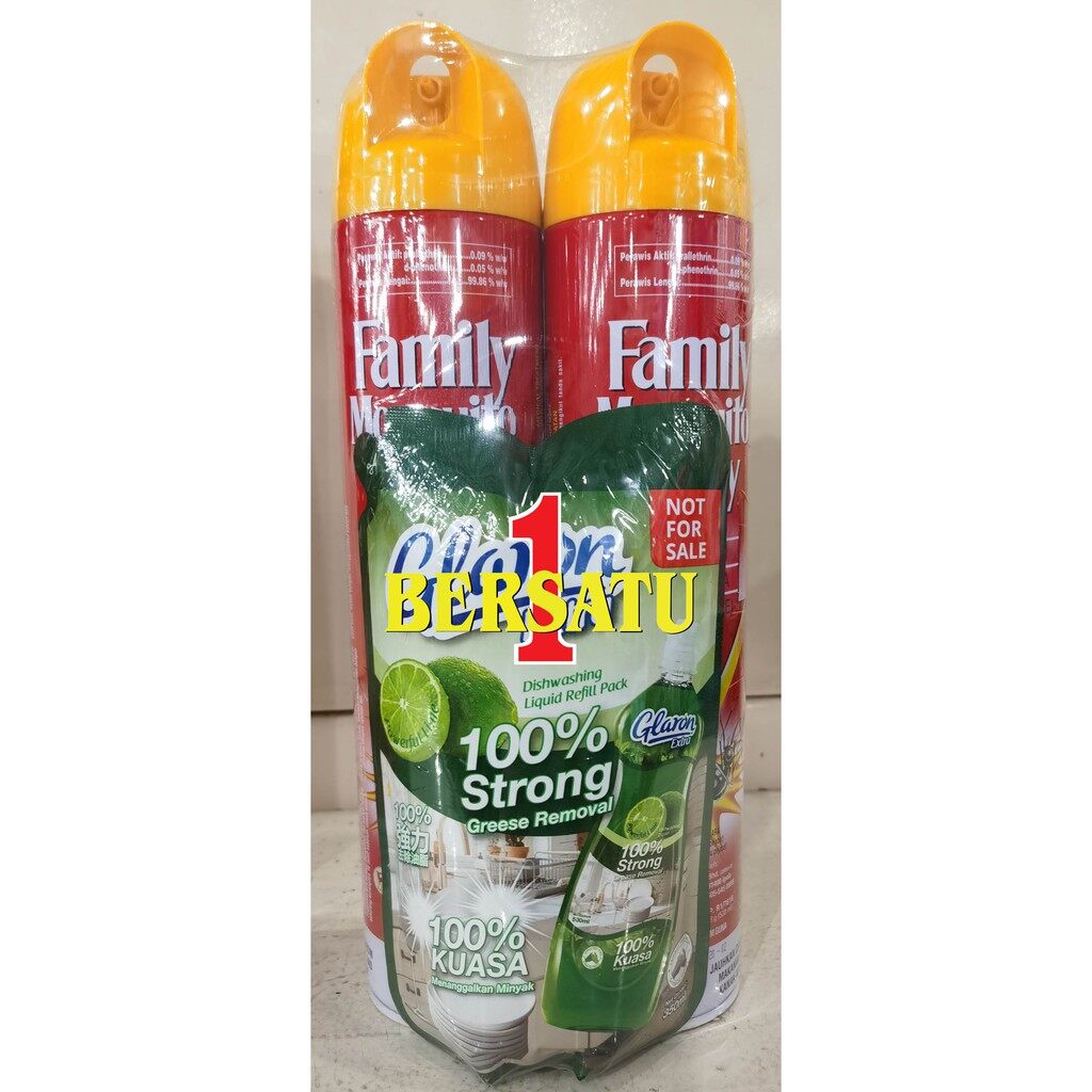 CHEAPEST : FAMILY MOSQUITO SPRAY TWIN PACK 800ML / 530ML FREE DISH ...