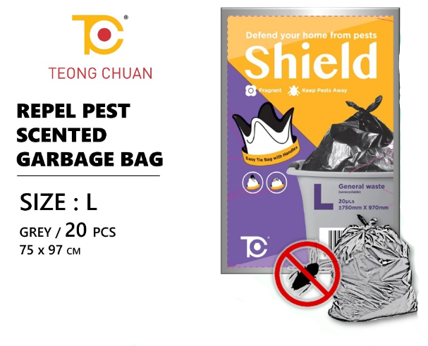 Teong Chuan SHIELD Scented & Repel Pest Garbage Bag / Rubbish Bag / Plastik Sampah / Beg Sampah ...