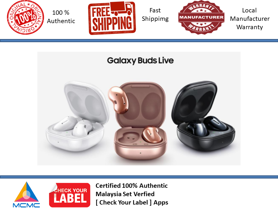 Samsung Galaxy Buds Live (SM-R180) Wireless In-Ear Bluetooth Headphone ...