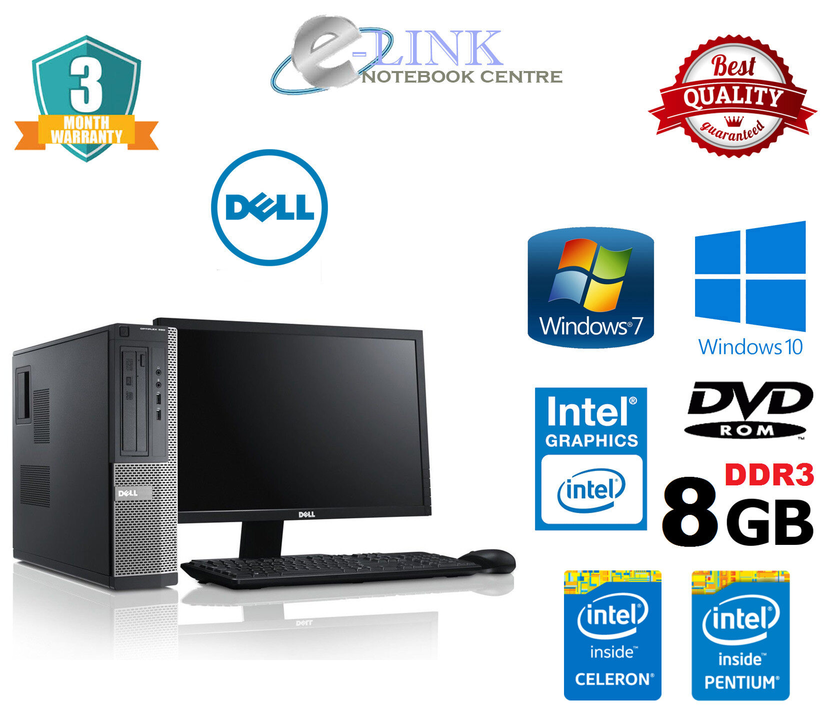 (Refurbished) Pentium 2th Generation DELL OPTIPLEX 390/790/980/990/3010/7010 SFF/Intel Pentium ...