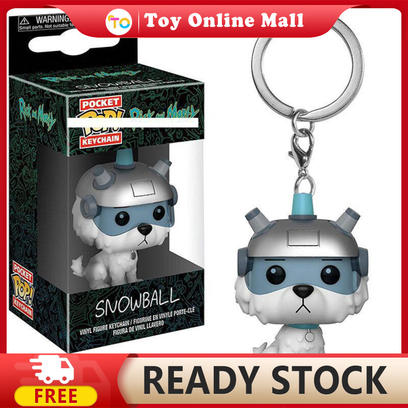 Funko Pop Rick Morty พวงกุญแจ Snowball Pickle Rick จี้น่ารักอะนิเมะการ์ตูน Key Ring - Toy Online ...