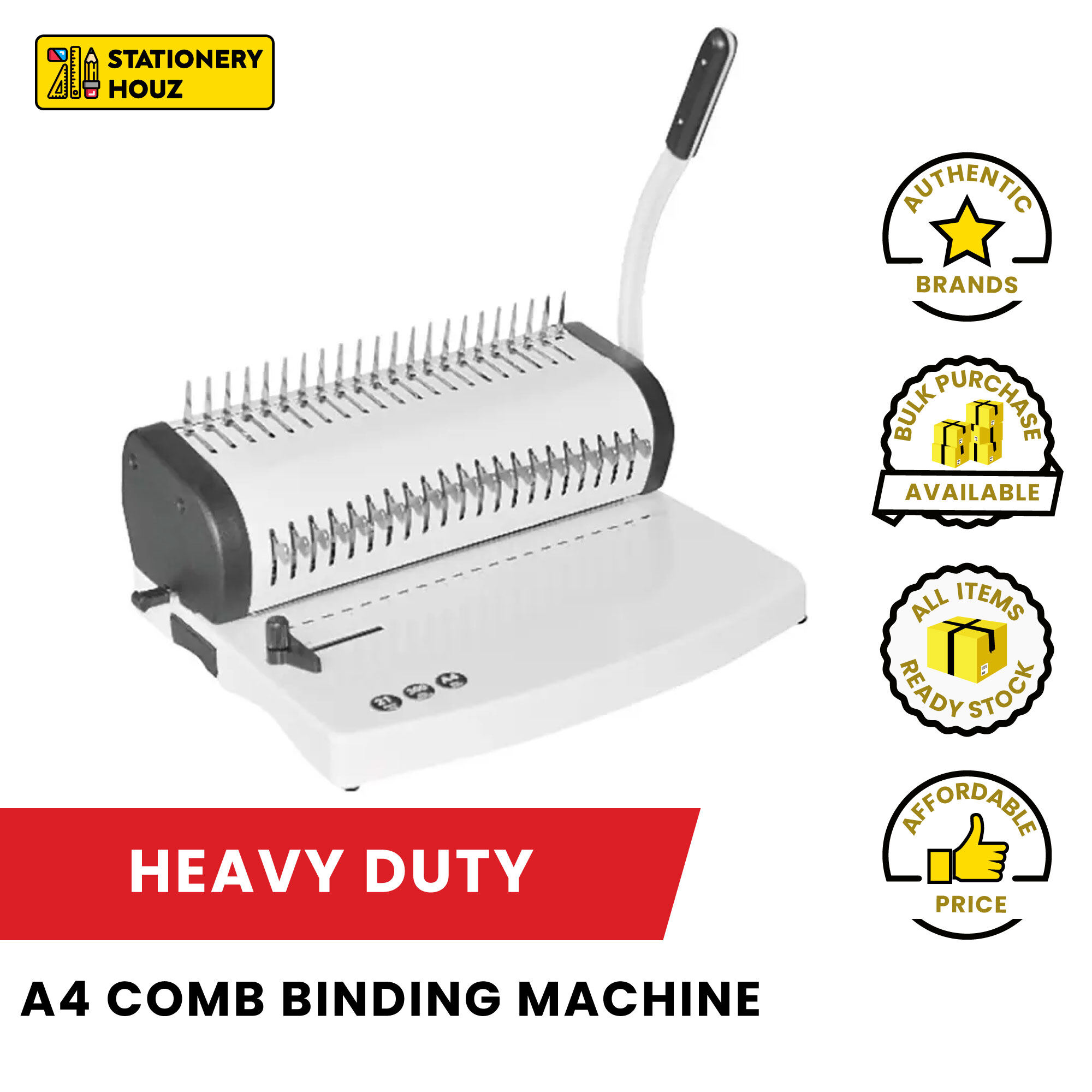 A4 Comb Binding Machine (S616) Heavy Duty | Bind 300 sheets | Punch 18 ...