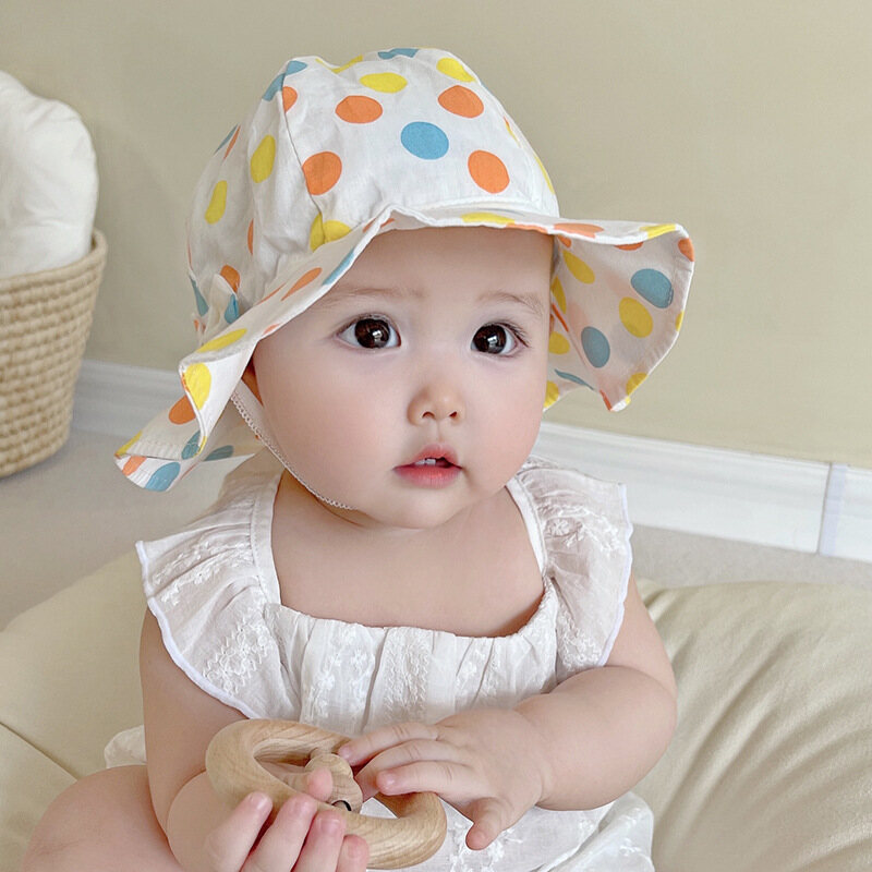 Cute Ruffle Panama Sun Hat for Baby Girl Sweet Dot Bowknot Infant ...