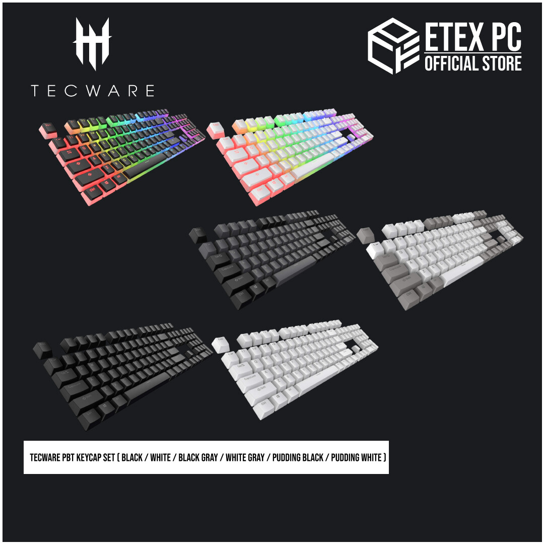 TECWARE PBT KEYCAP SET ( BLACK / WHITE / BLACK GRAY / WHITE GRAY ...
