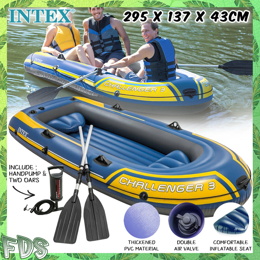 INTEX 68370 Challenger 3 Boat Set Inflatable Boat Fishing Boat PVC ...
