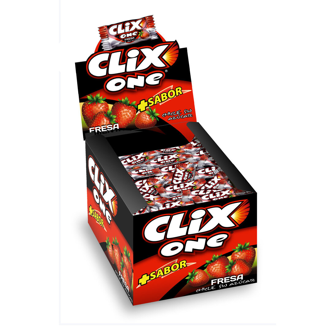 Chicles Clix con sabor a fresa. Contiene 200 chicles monodosis ...