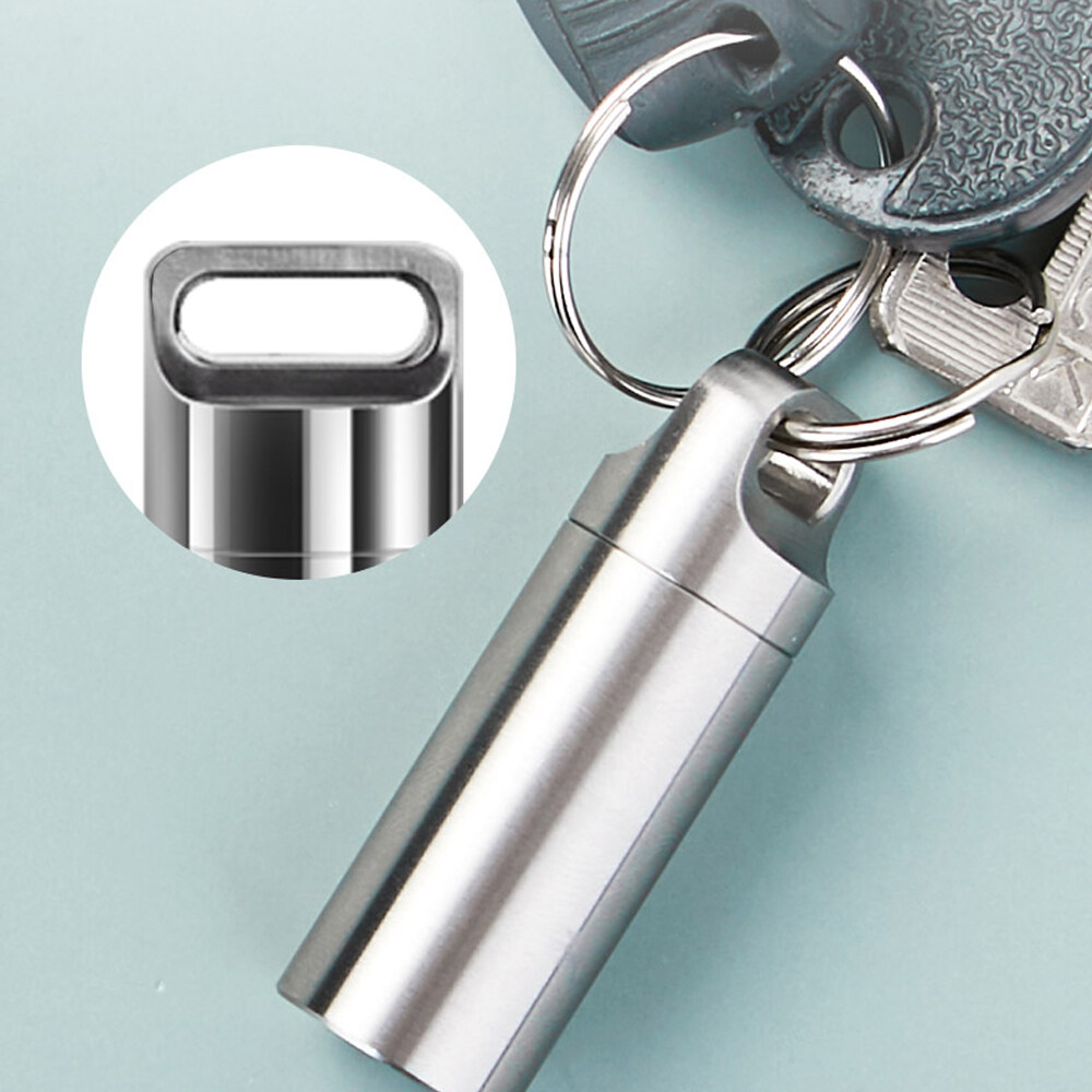 1/2PCS EDC Capsule Pill Bottle มินิสแตนเลสกันน้ำ Outdoor Survival ...