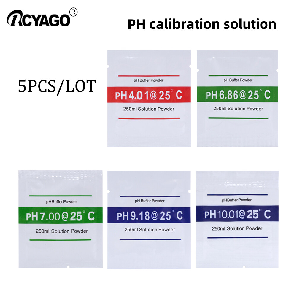 Rcyago 20pcs Set Ph Test Meter Measure Calibration Solution Ph Buffer Powder 4 01 6 86 7 0 10 01