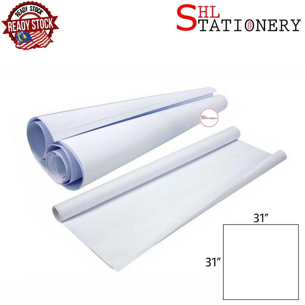 31" x 31" White Mahjong Paper 50gsm 50sheets / Kertas Mahjung Putih ...