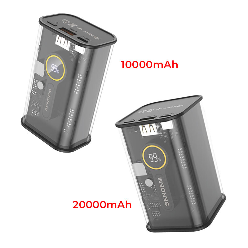 SENDEM PH30/PH40 Transparent Visible Fully Compatible Power Bank Dual ...