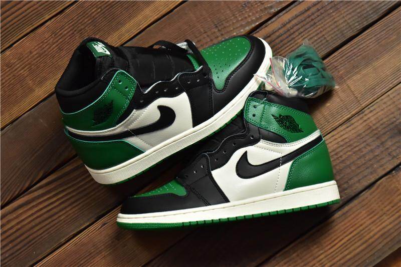 Nike Air Jordan 1 OG Black Toe Joe 1 Black Green Toe 555088-302 Men's ...