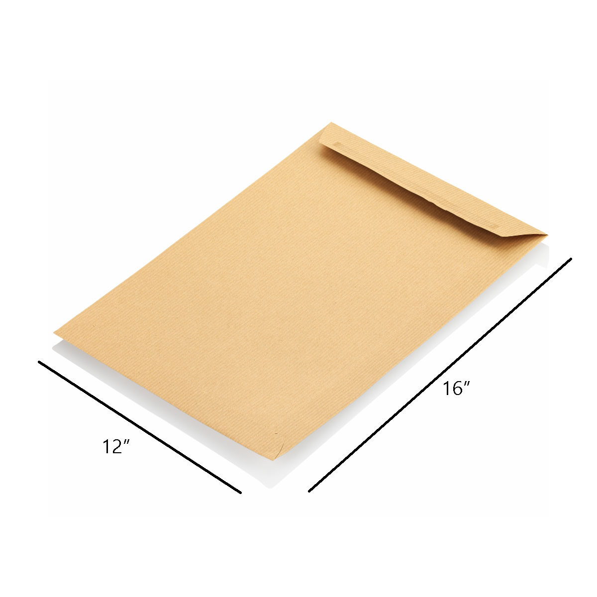 50 pcs x Brown Ribbed Super Manila Envelope with Peel and Seal Closure ...