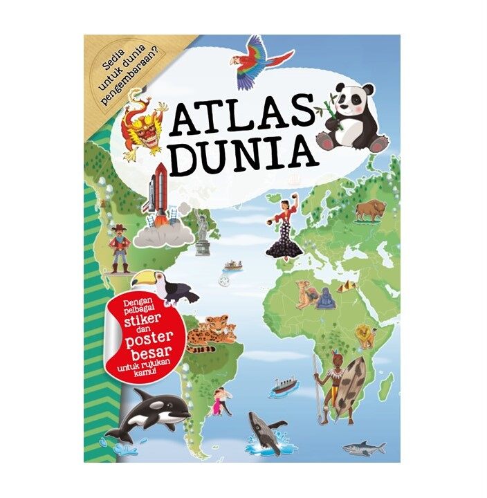 Atlas Dunia Buku Aktiviti & Stiker Poster Dengan Fakta Menarik ...