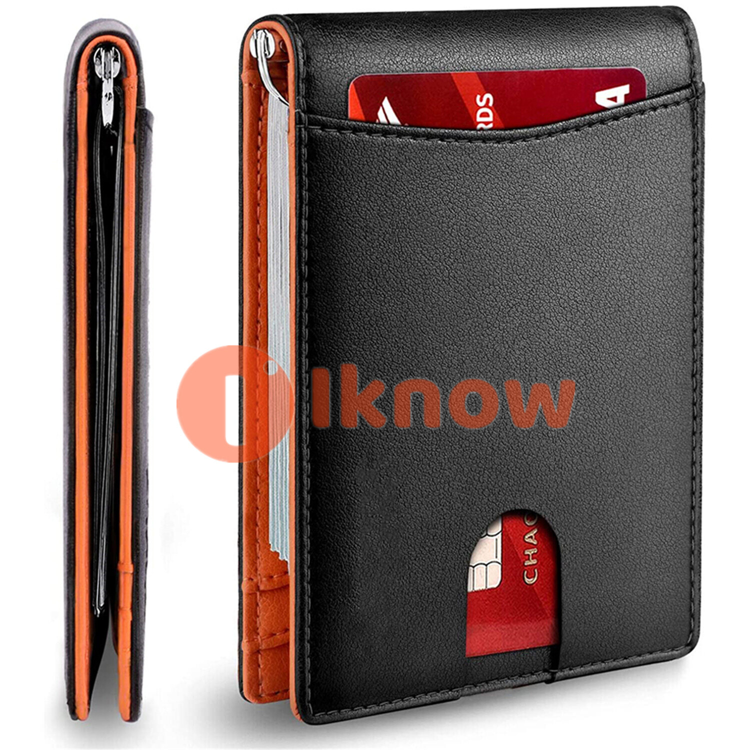 I Know Minimalist Slim Smart Wallet สำหรับผู้ชายพร้อมคลิปบัตรเครดิตเงิน ...
