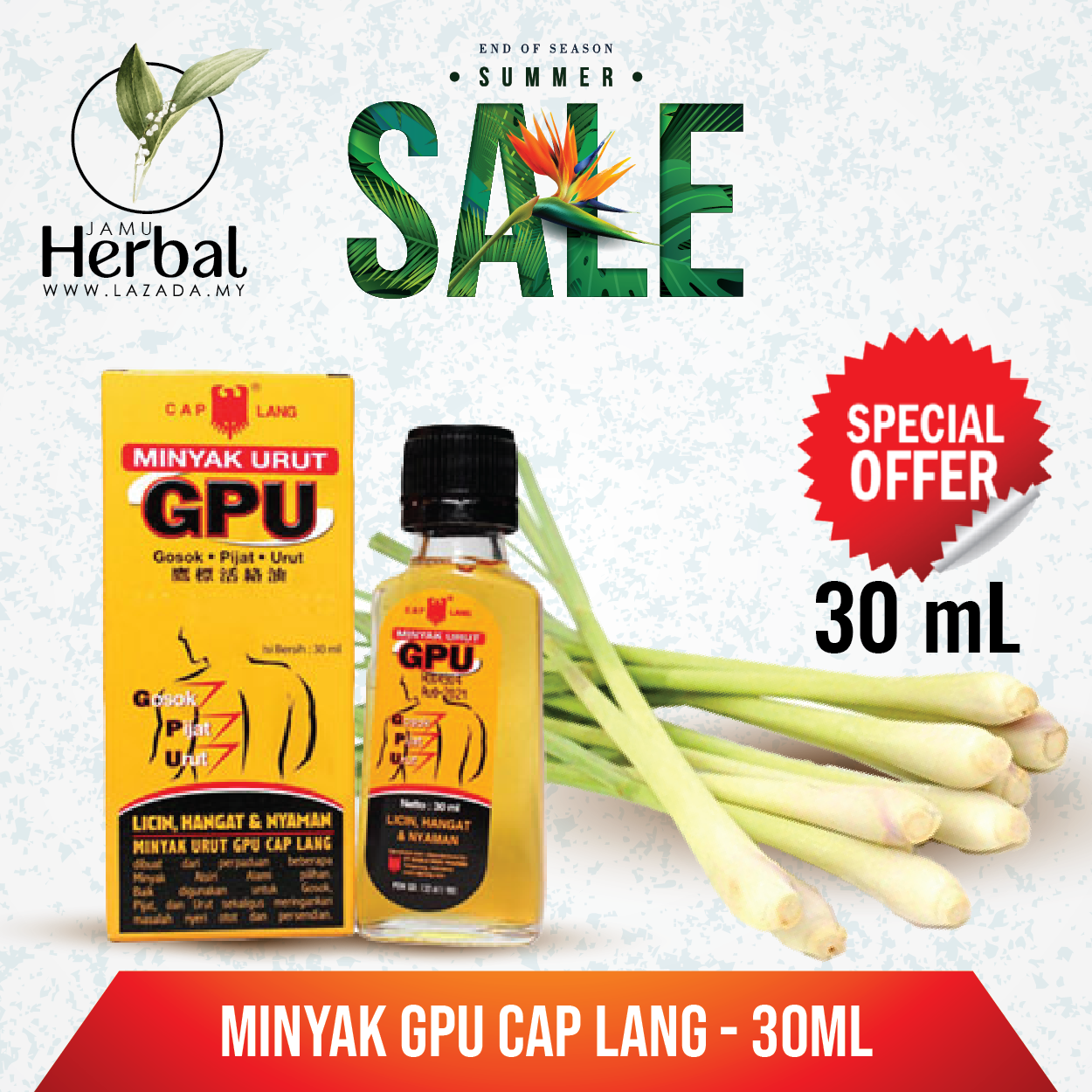 Minyak GPU Cap Lang 30ML / 60ML ASLI | Lazada