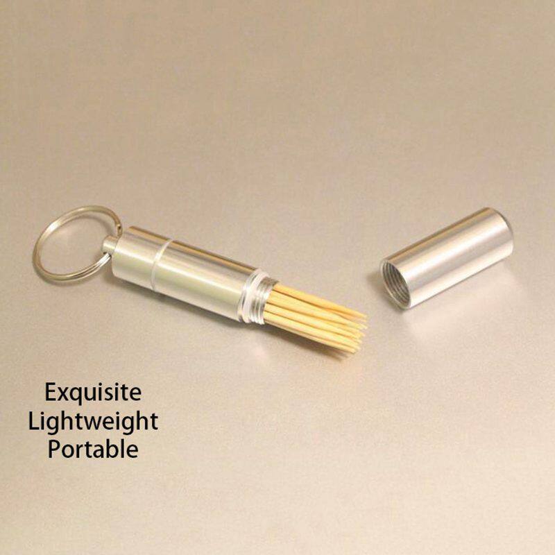 New Fashion Portable 1PCS Metal Pocket Toothpick Holder with Keychain ...