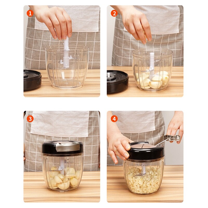 900Ml Vegetable Cutting Machine Manual Garlic Onion Chopper Meat ...