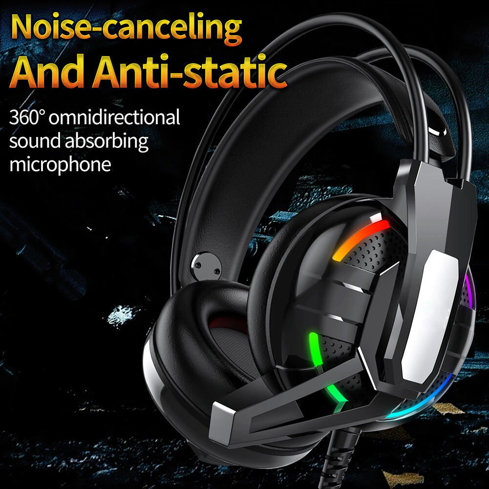 Large Storage RGB Marquee Stereo Bass Wired Gaming Headset with ...