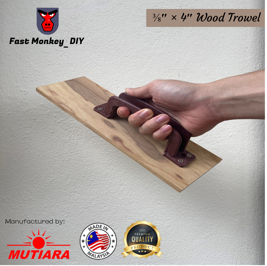 Mutiara Wood Trowel ⅜″ × 4″ / Sudu Cement Kayu / Kayu plaster | Lazada