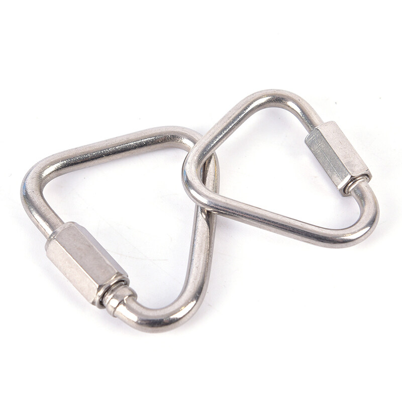 Extra Sweet Triangle Carabiner Stainless Steel Keychain Snap Clip Hook ...