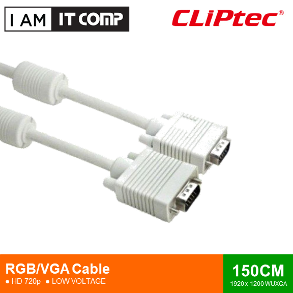 CLIPTEC S-VGA/RGB MONITOR CABLE (M-M) 1.5M | Lazada