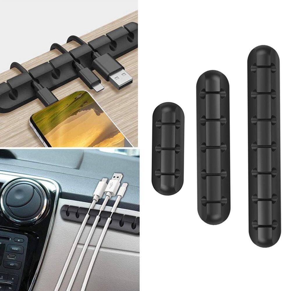 ALEXIS BAGS Office Silicone Management Black Data line Clips Cord ...