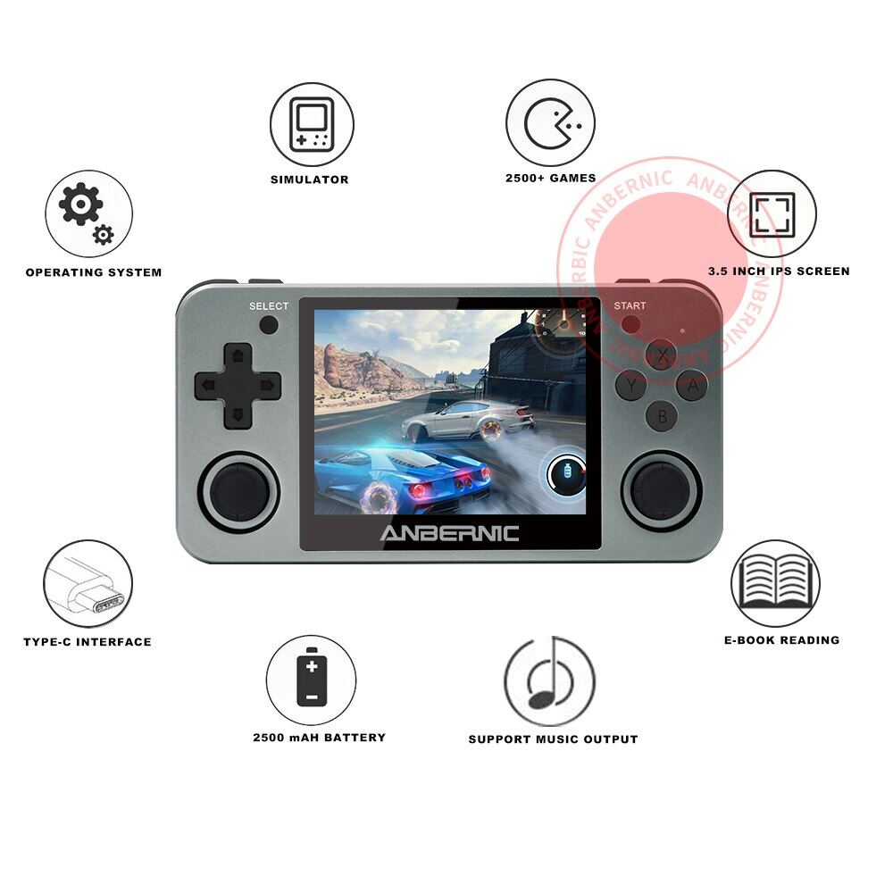 Anbernic RG350M 64Bit 3.5Inch IPS Screen Handheld Game Console Opening ...