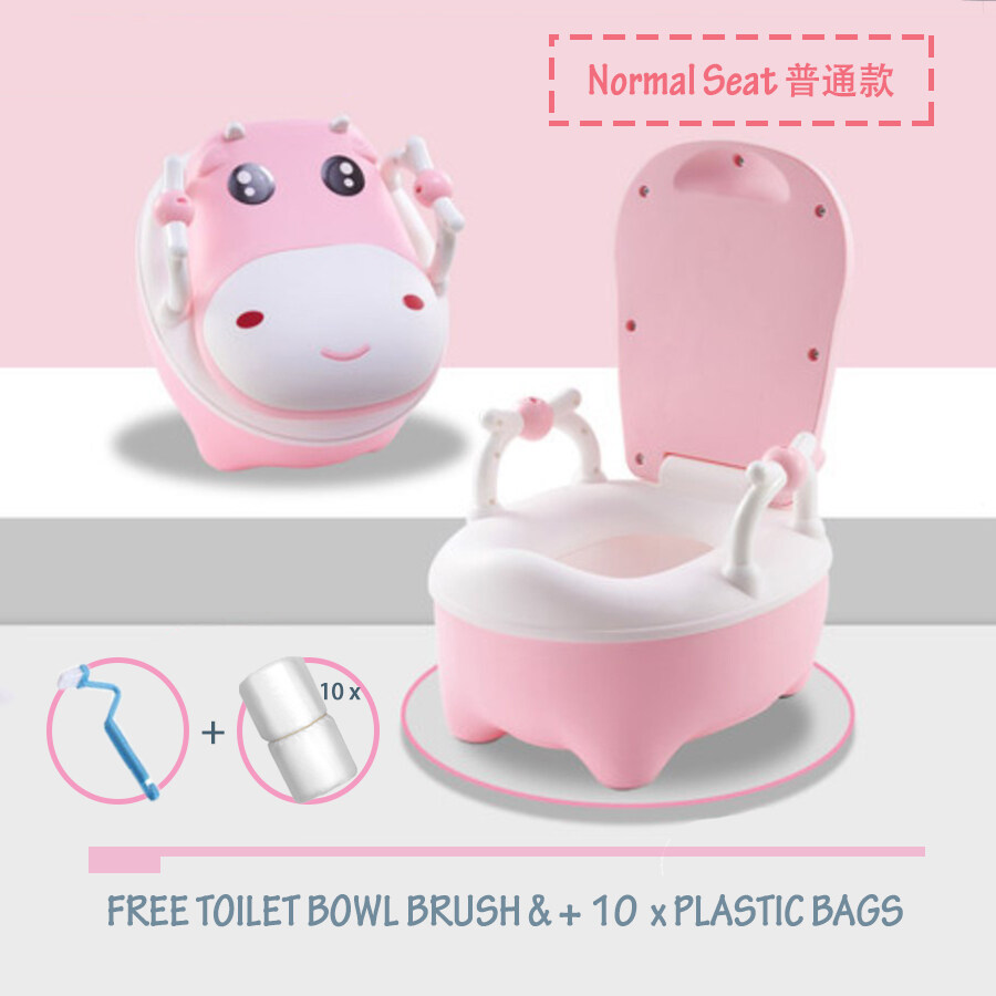 Ready Stock Portable Baby Potty Toilet Bowl Cow Cartoon Potty Childrens ...