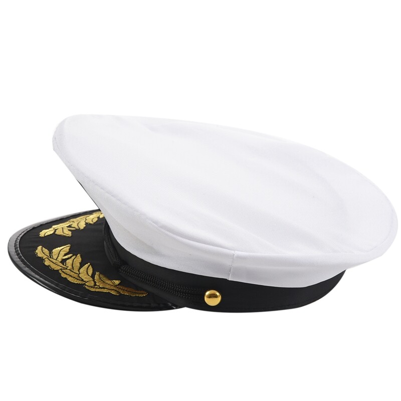 Adult Yacht Boat Captain Hat Navy Cap Ship Sailor Costume Party Fancy ...