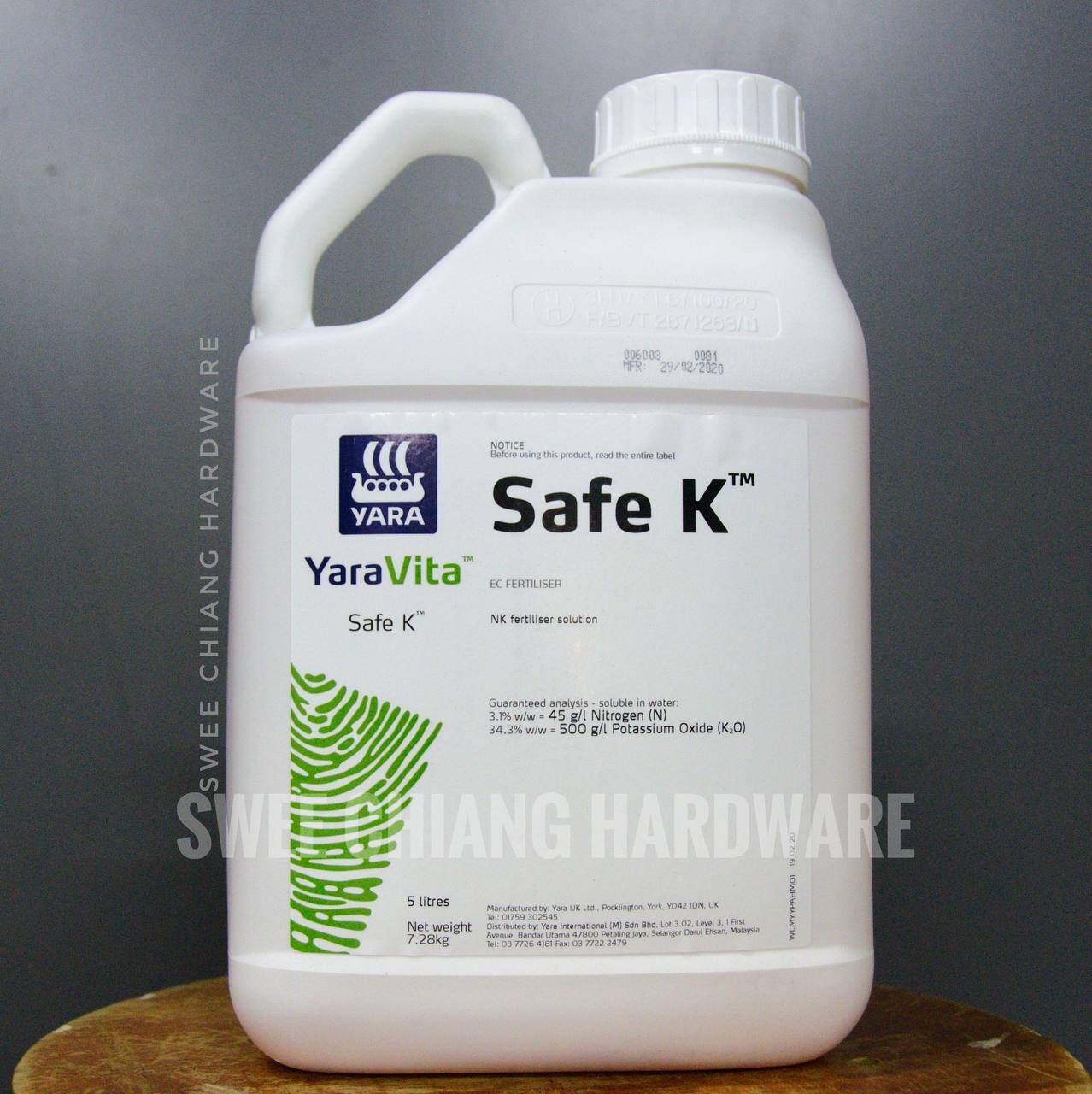 YARA YaraVita Safe K 5L Chloride-Free High Potassium Foliar Fertilizer ...