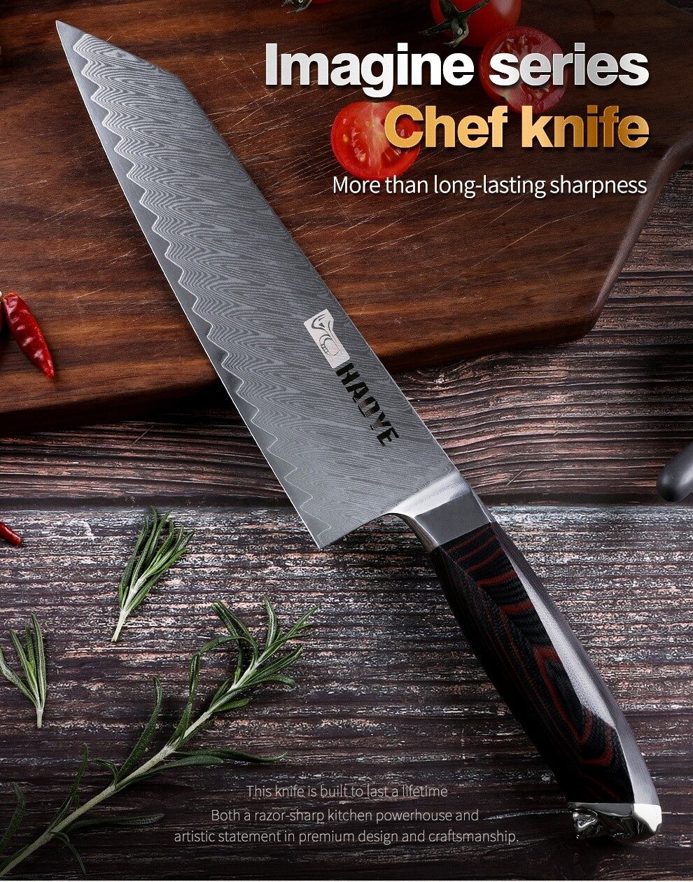 HiGhEnD Handcrafted Japan VG10 Damascus Steel HAOYE 8" Imagine Bear ...