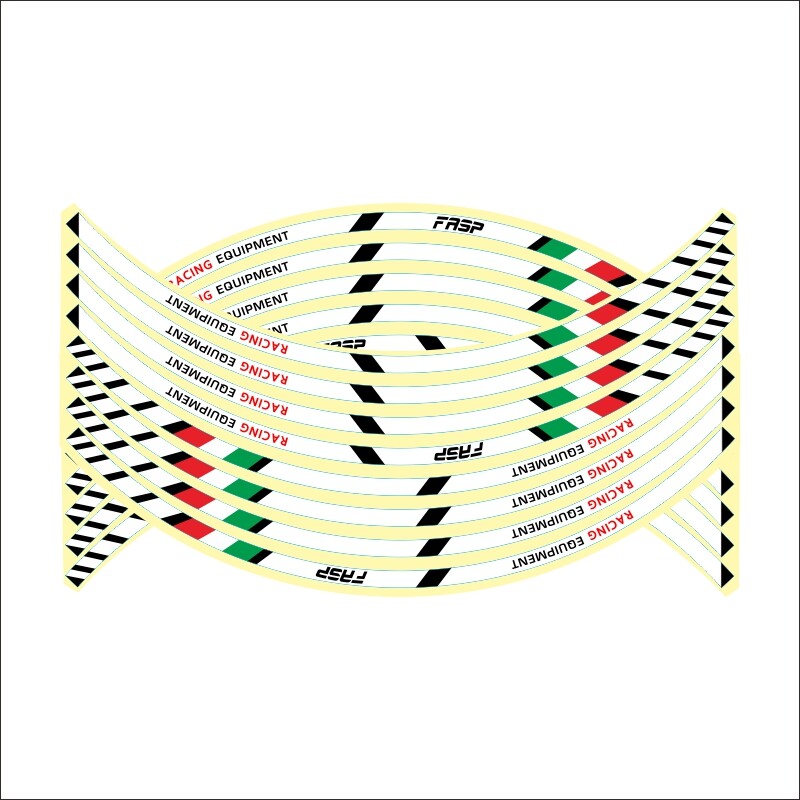17/18 นิ้ว FASP Racing อุปกรณ์ดุมล้อมอเตอร์ไซค์สติกเกอร์สะท้อนแสง ...