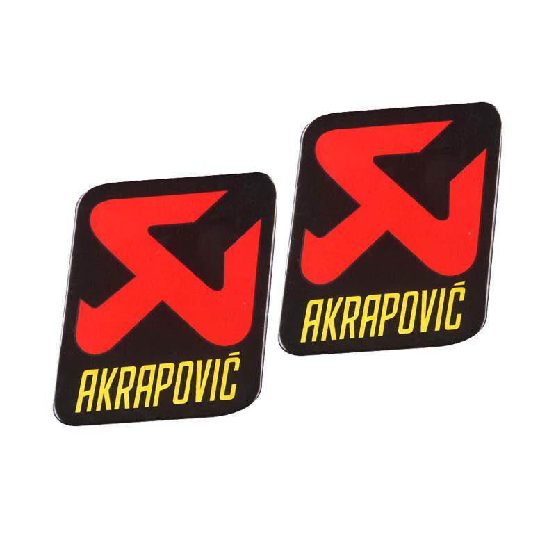 2 PCS ขนาด 5.9*5 ซม.akrapovic มอเตอร์ไซค์อลูมิเนียมท่อไอเสียสติกเกอร์ ...