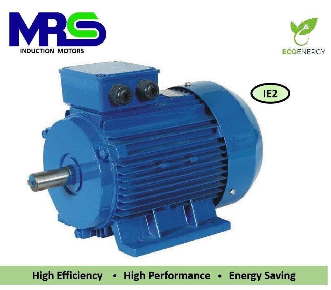 MRS Three-Phase IE2 132M-4 Induction Motor 7.5kW (10HP)/1450rpm/3Phase/415V/50Hz (Foot Mounted ...