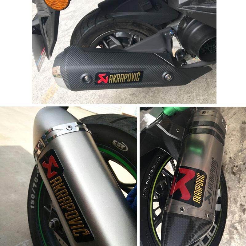 2 PCS ขนาด 5.9*5 ซม.akrapovic มอเตอร์ไซค์อลูมิเนียมท่อไอเสียสติกเกอร์ ...