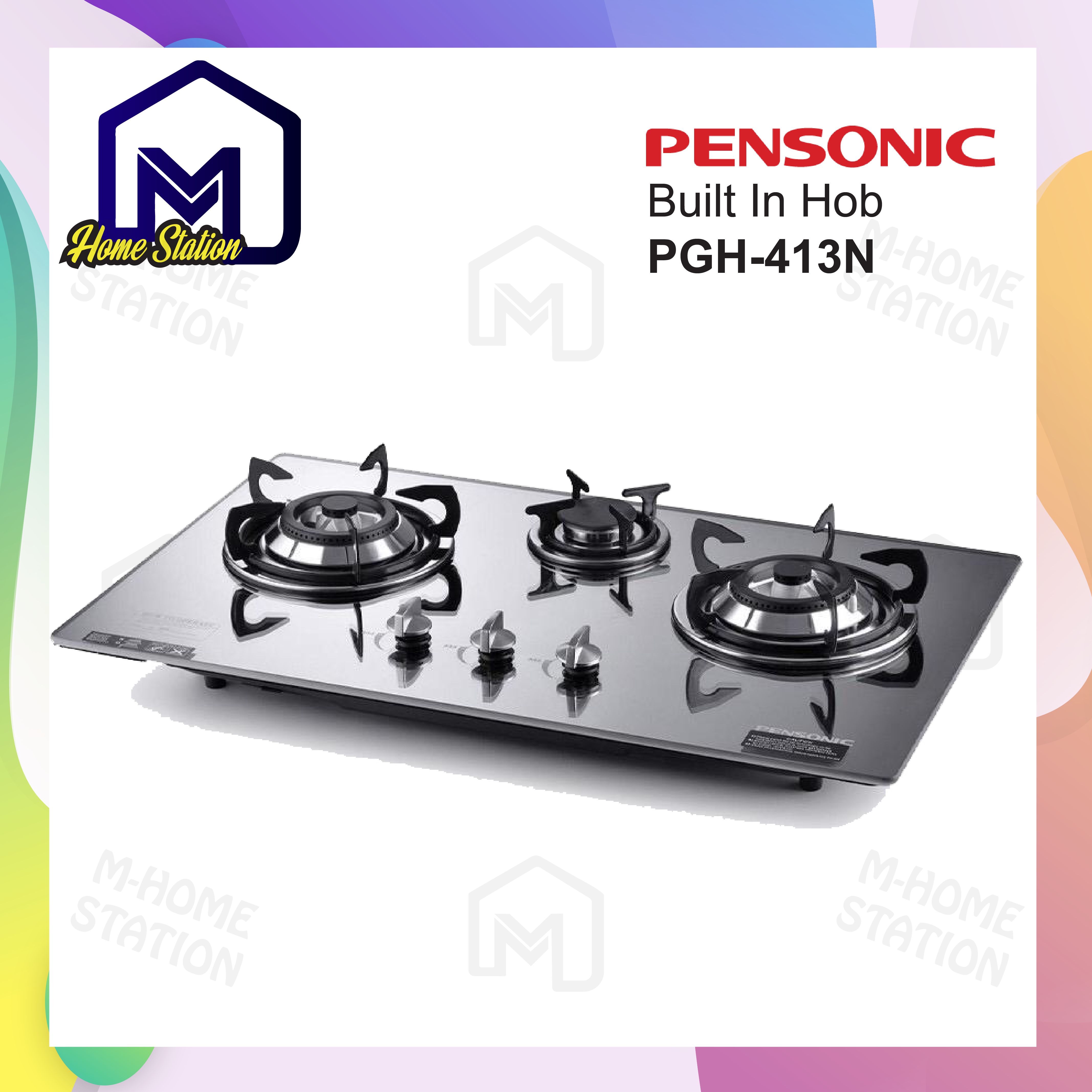 Pensonic 3 Burner Built-In Tempered Glass Hob PGH-413N , PGH413N ( Gas ...