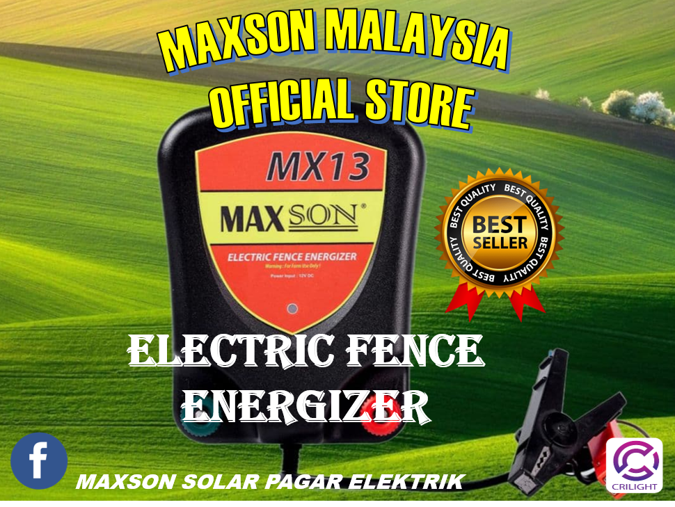 Crilight MAXSON #MX13 ( 1.3J ) DC 12V (Pagar Elektrik Kebun) FOC ...