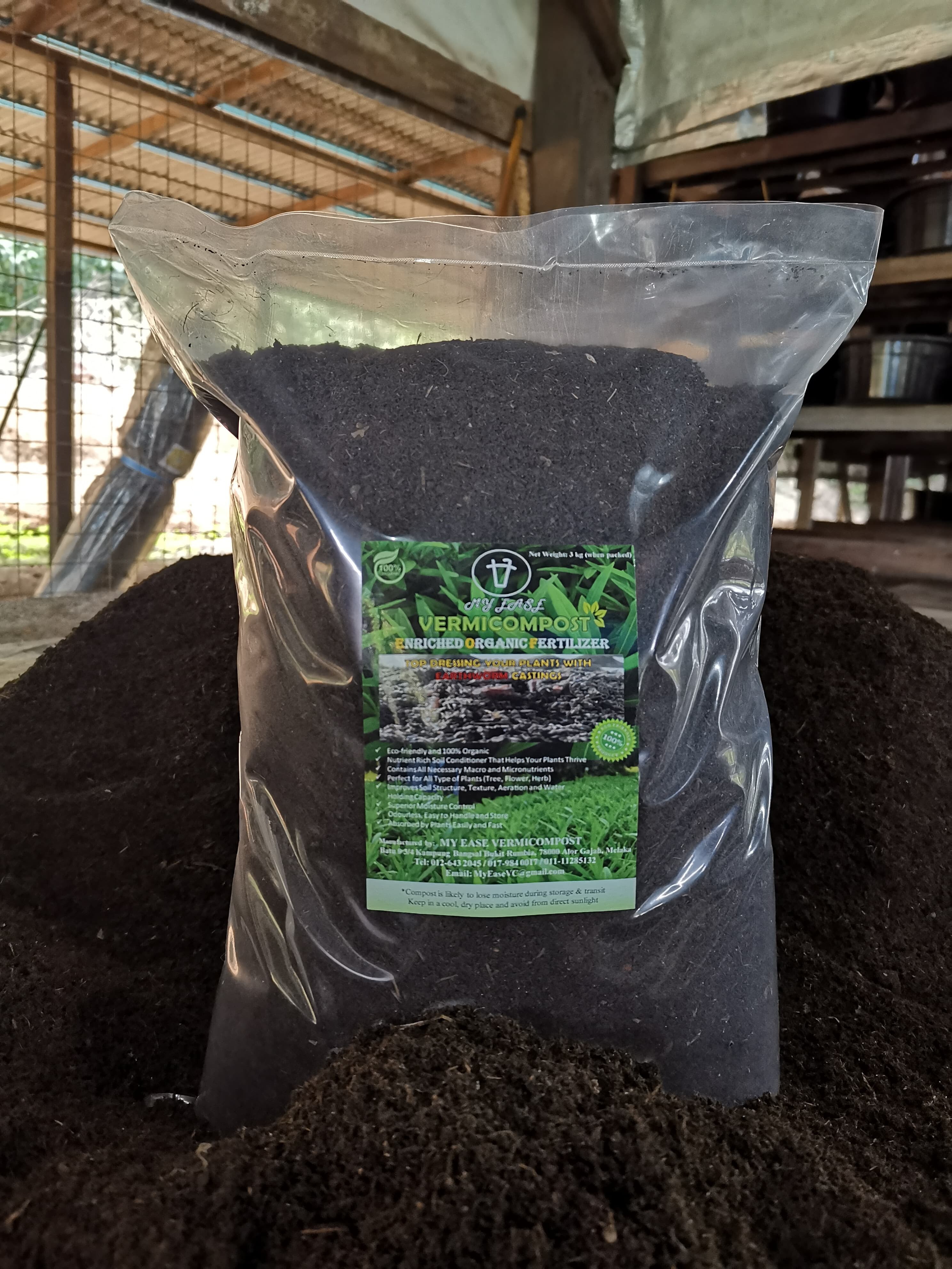 3KG+ VERMICOMPOST BAJA ORGANIK CACING (100% PURE VERMICAST) 3KG ...