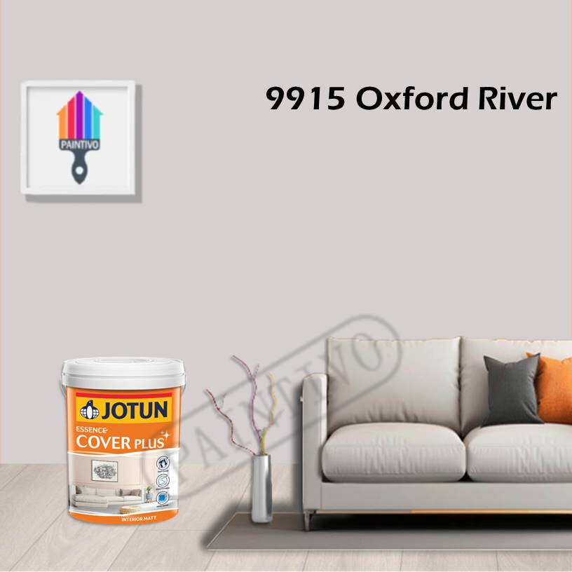9915 Oxford River 5L Jotun Essence Cover Plus Matt Grey Colour Interior Wall Paint Easy Wash Cat ...