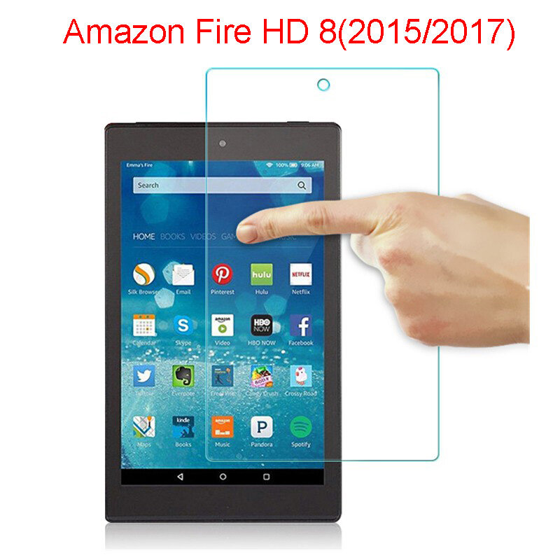 9H ฟิล์มกันรอยกระจกนิรภัยสำหรับ Amazon Fire HD 8 2019 2018 2017 2016 ...