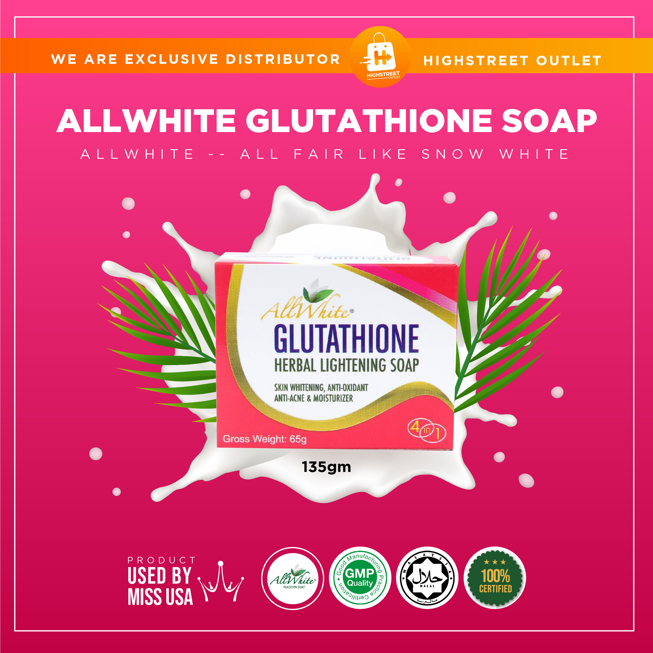 NPRA APPROVAL Glutathione Herbal Lightening Soap Sabun Pure Face Soap ...