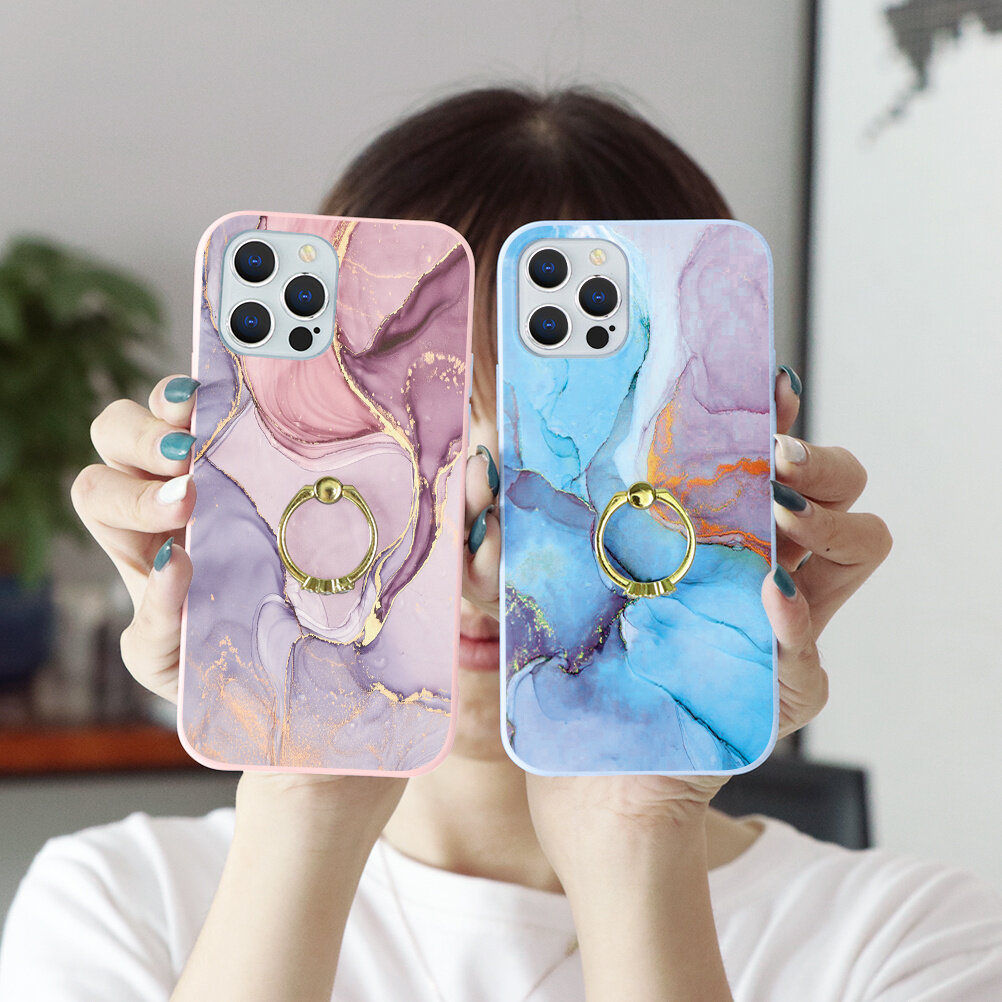 หินอ่อนหรูหราคู่แหวนสำหรับนิ้วมือเคสโทรศัพท์ S สำหรับ Huawei Honor 10