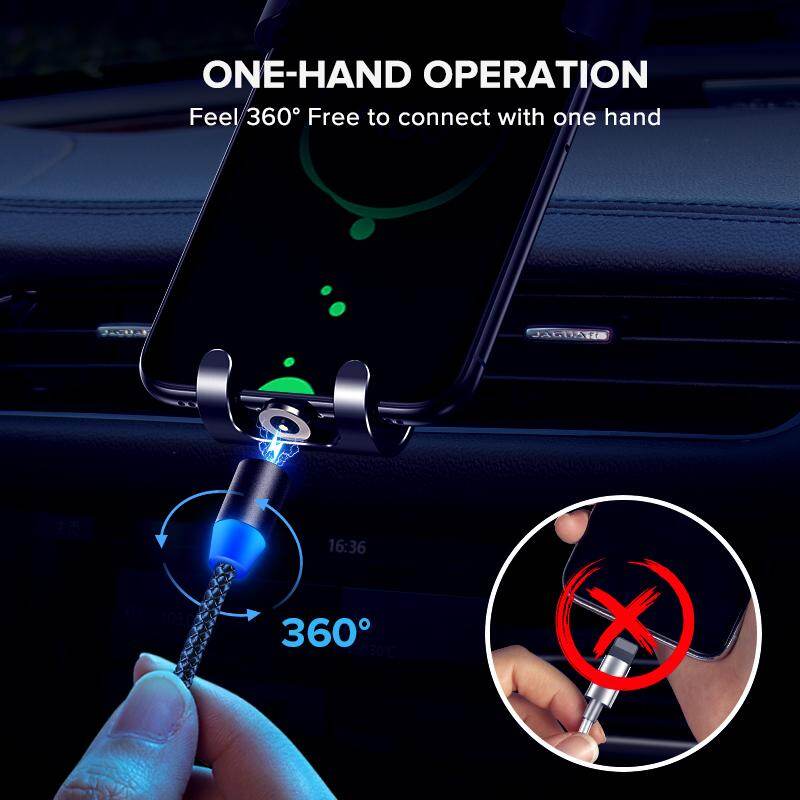 INIU LED Magnetic Cable Micro usb Type C Fast Charging Cable For iPhone ...
